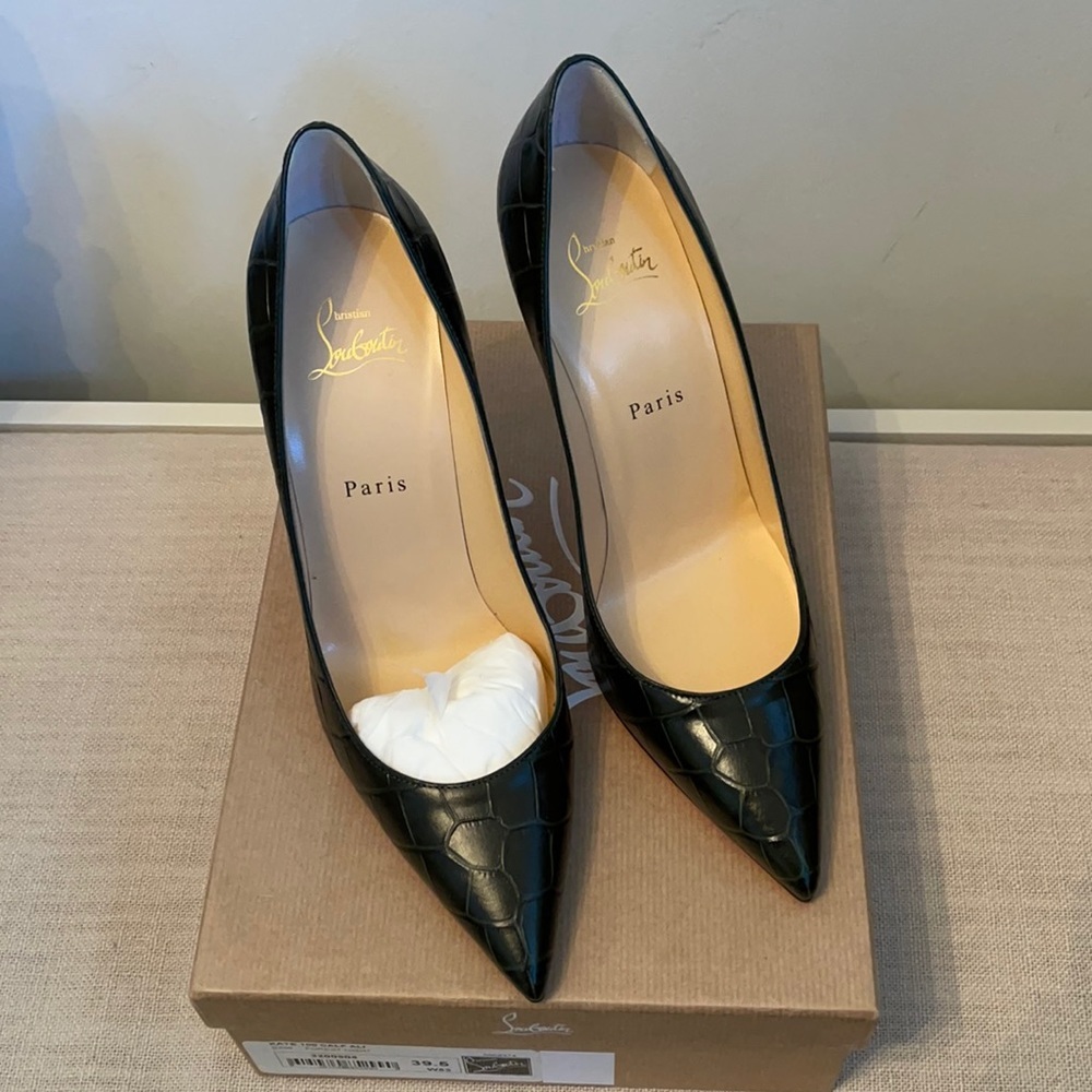 Christian Louboutin Kate Croc-Embossed Leather Pumps … - Gem